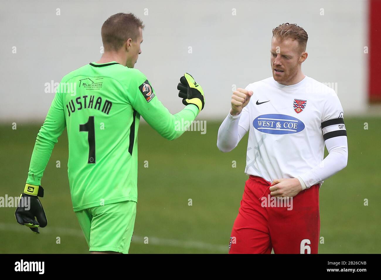 Elliot Justham and Kenny Clark of Dagenham and Redbridge during ...