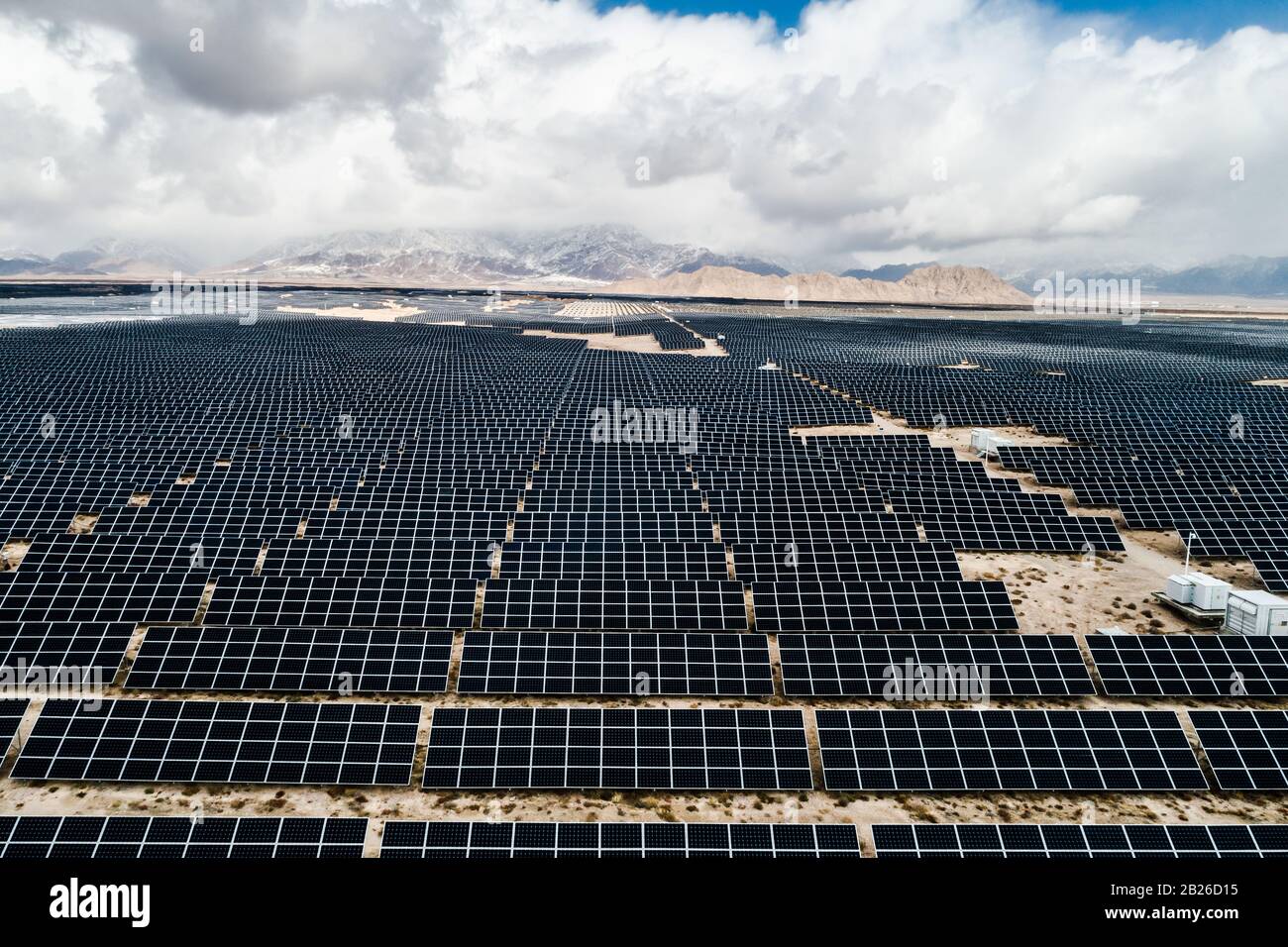 aerial view of a photovoltaic power station Stock Photo - Alamy