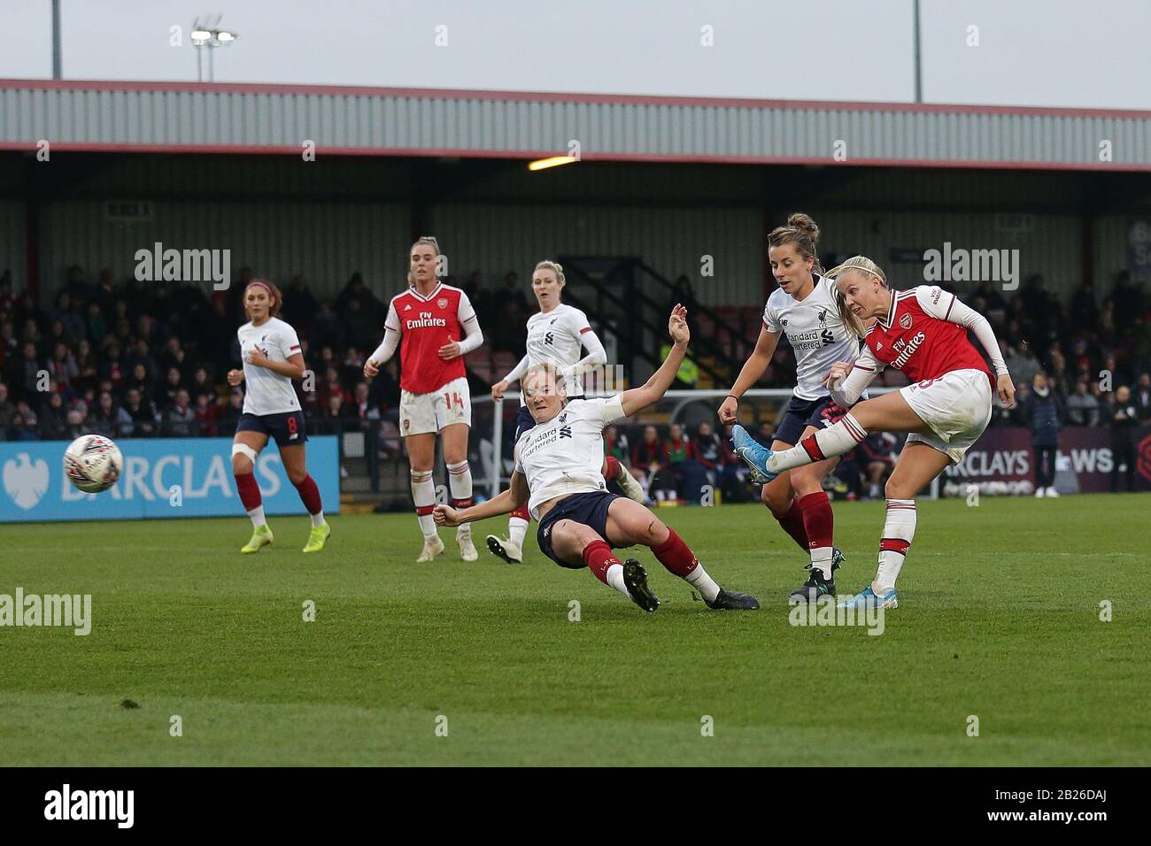 Beth Mead of Arsenal goes close to a goal during Arsenal Women vs ...