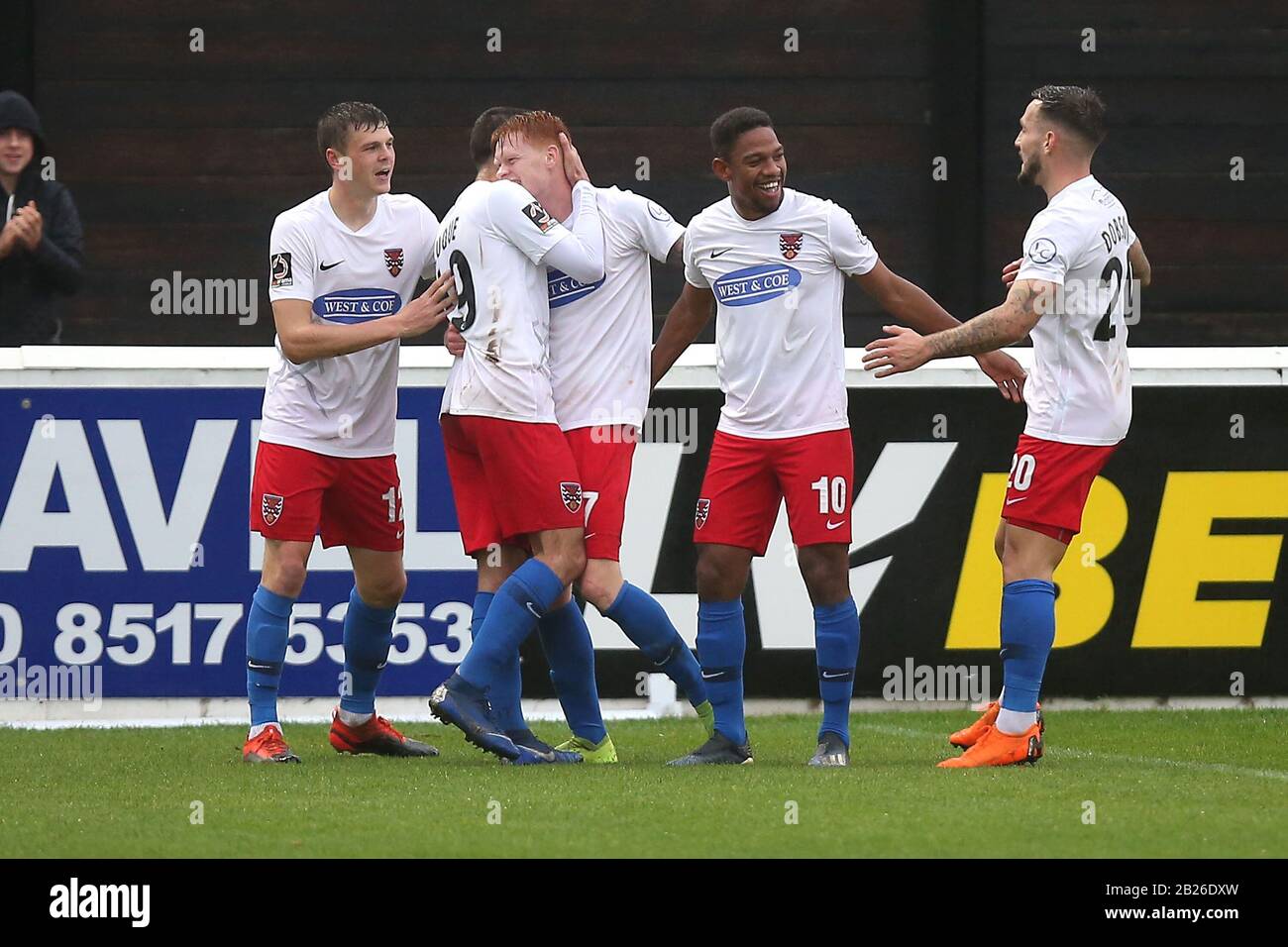 Angelo Balanta (10) of Dagenham and Redbridge scores the first goal for ...
