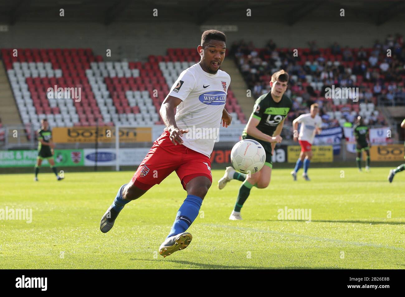 Angelo Balanta of Dagenham and Redbridge scores the second goal for his ...