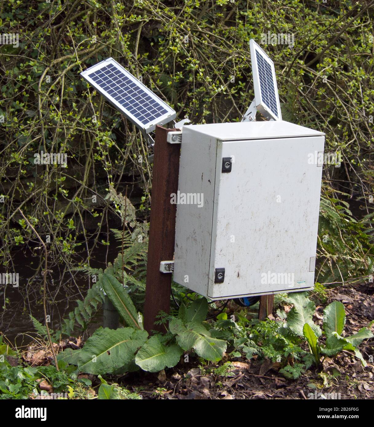Solar powered electrical fuse box Stock Photo - Alamy