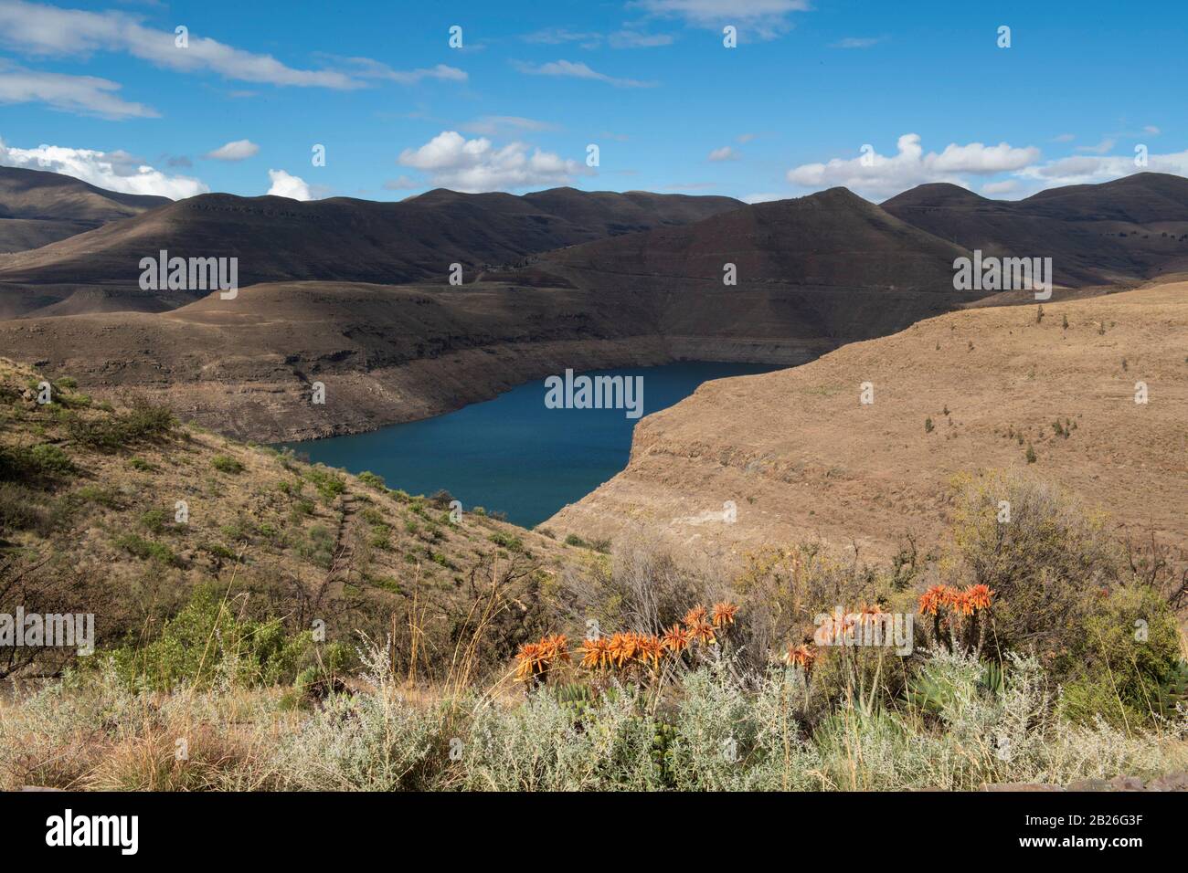 Katse Dam seen from Katse Botanical Gardens, Lesotho Stock Photo - Alamy