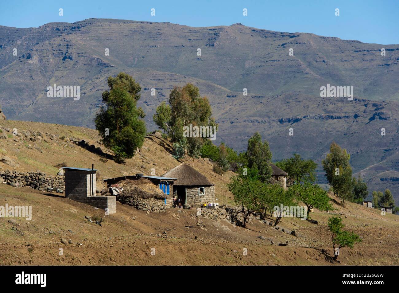 Village scene near Katse Dam, Lesotho Stock Photo - Alamy