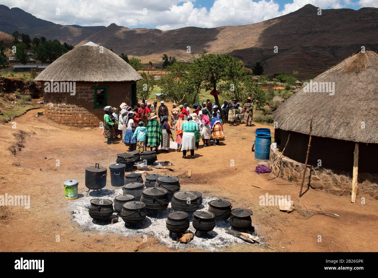 Women dancing in a Basotho initiation ceremony in a village near ...