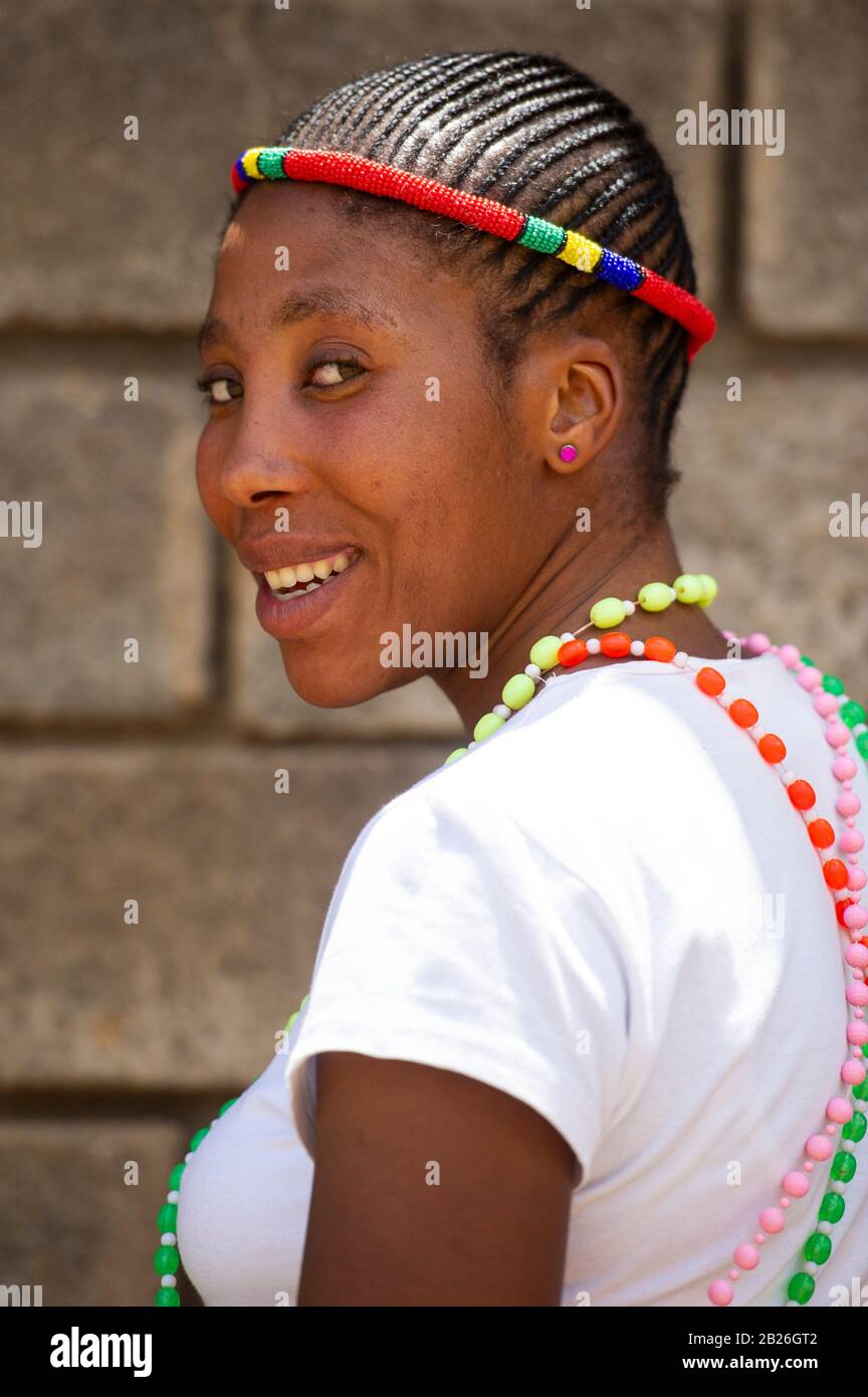Basotho girl near Pitseng (Leribe), Lesotho Stock Photo - Alamy