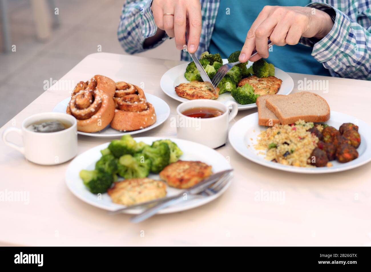 Lunch for two person in restaurant Stock Photo - Alamy