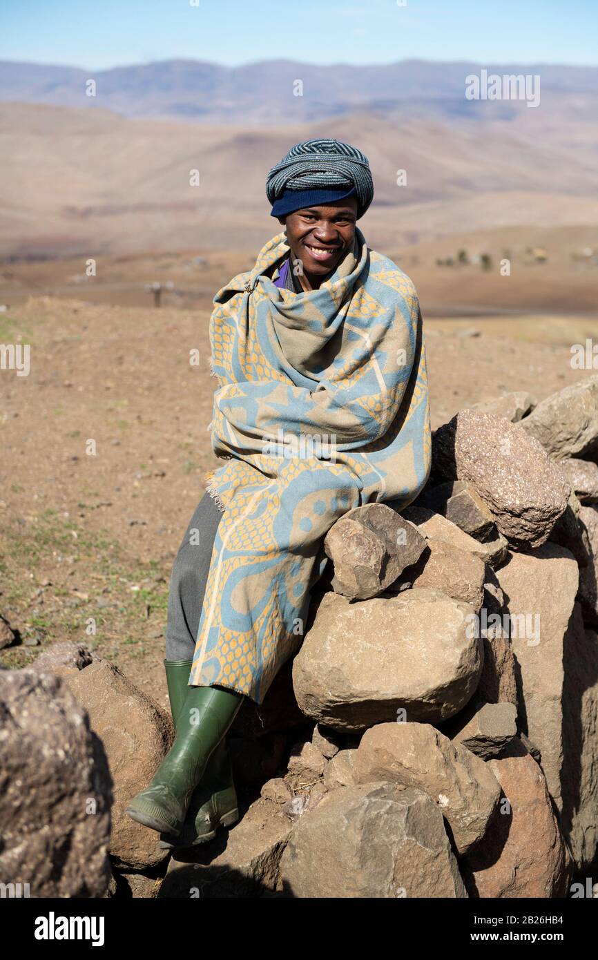 Basotho shepherd, Lesotho Stock Photo - Alamy