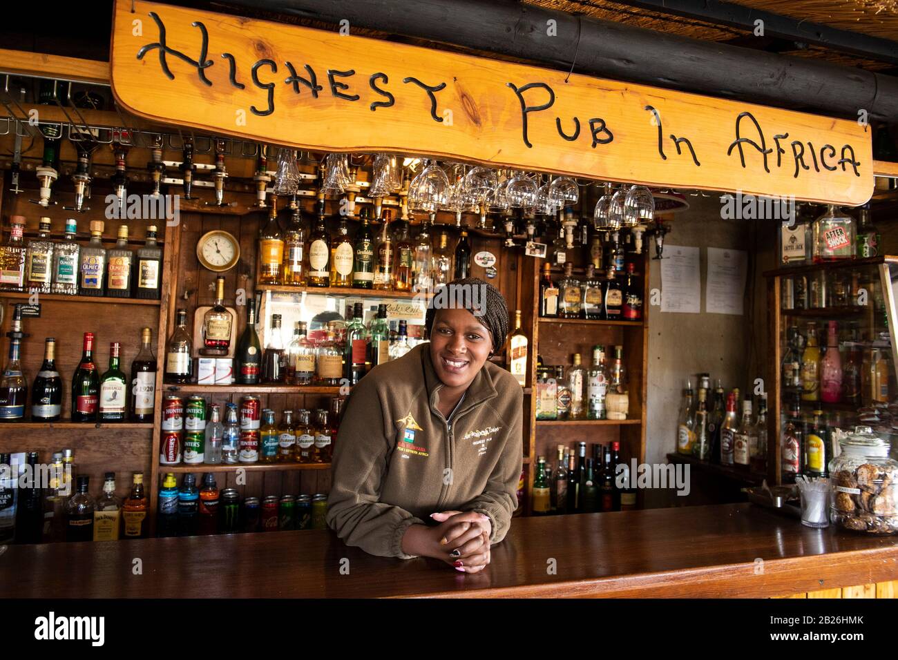 The highest pub in Africa, Sani Mountain Lodge, Lesotho Stock Photo - Alamy