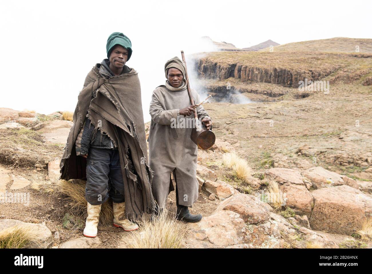 Basotho shepherd, Sani Top, Lesotho Stock Photo - Alamy