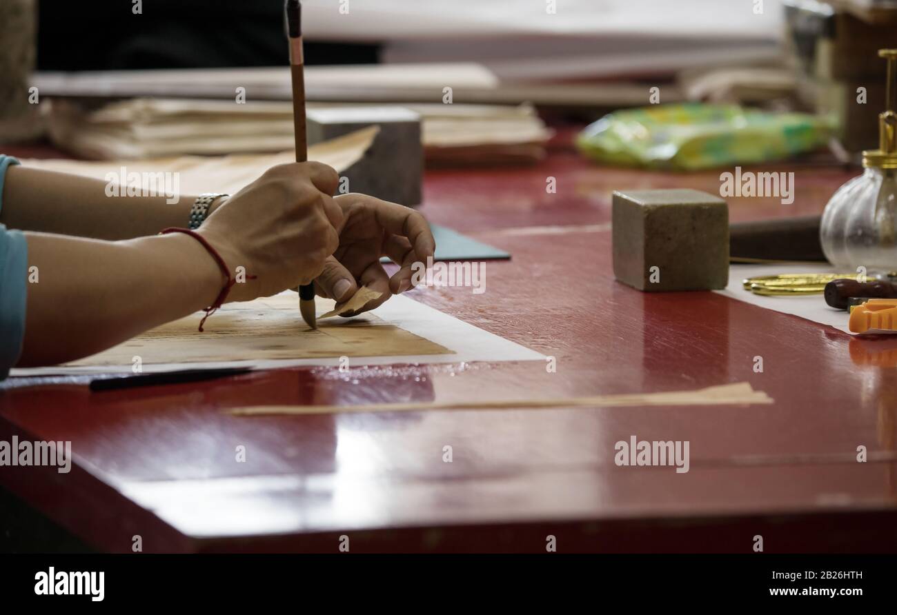BEIJING, СHINA - JUNE 01, 2019: Traditional Chinese book and ...