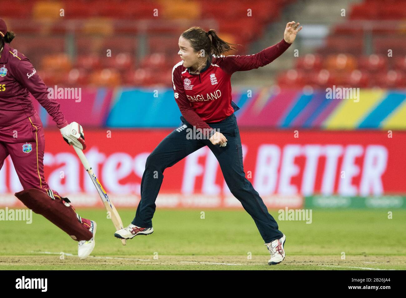 Sydney, Australia. 01st Mar, 2020. Mady Villiers of England bowls ...