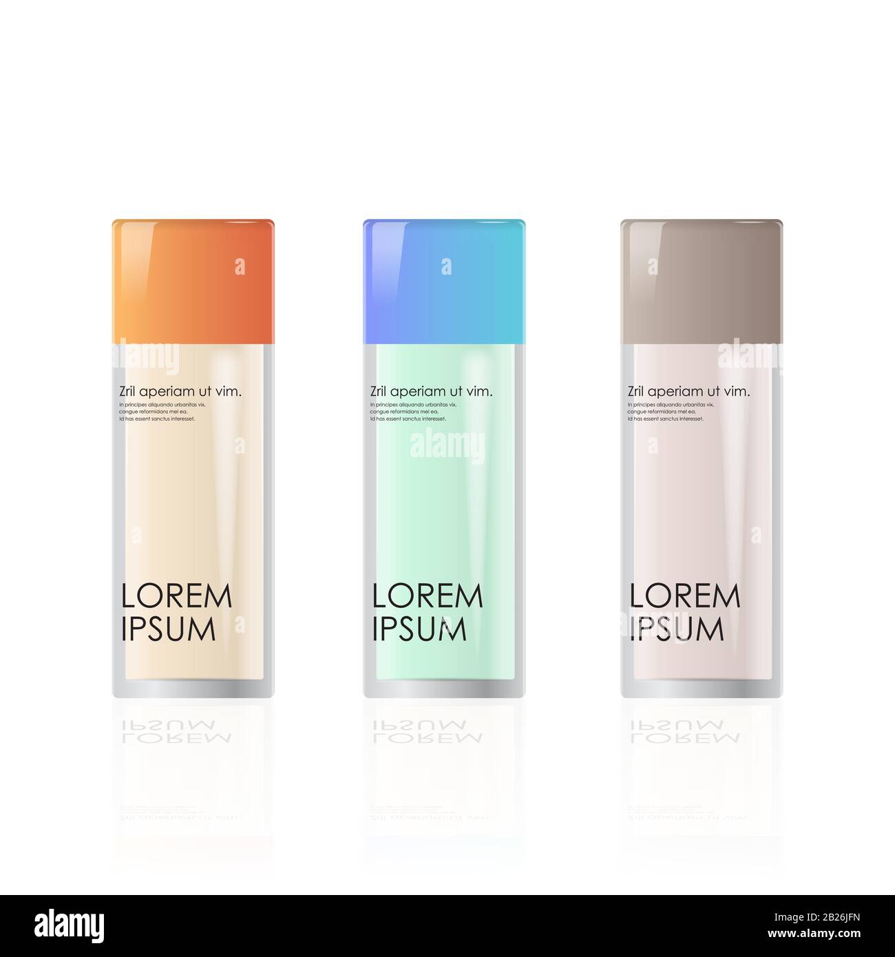 set colorful plastic bottles for cosmetic cream realistic packages ...