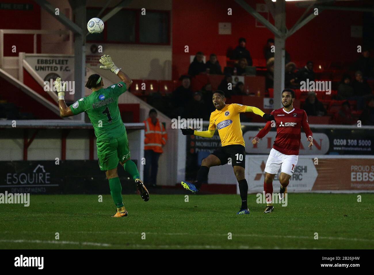 Angelo Balanta of Dagenham scores the first goal for his team during ...