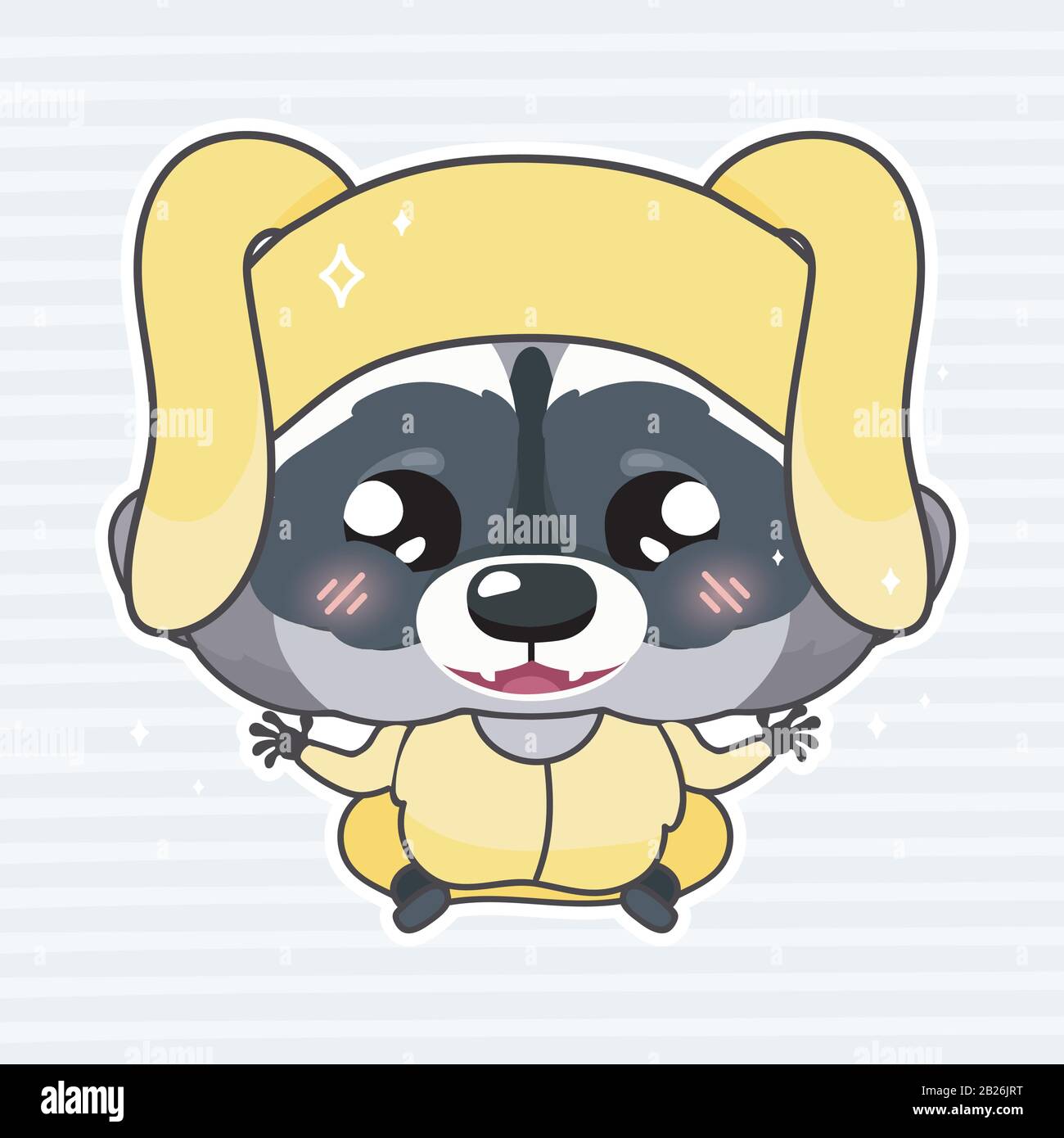 Cute raccoon kawaii cartoon vector character. Adorable and funny ...
