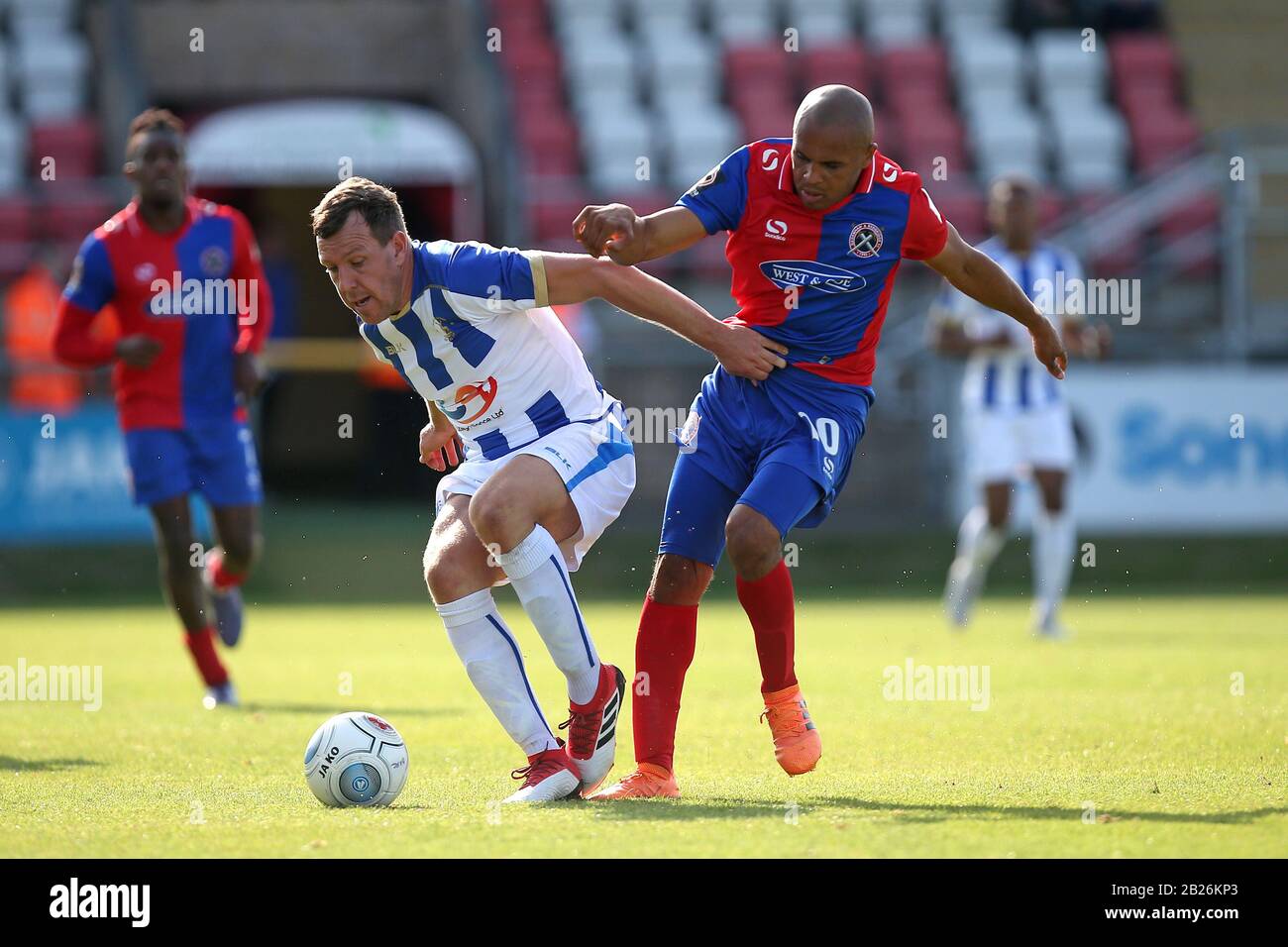 Elliott Romain of Dagenham and Redbridge and Carl Magnay of Hartlepool ...