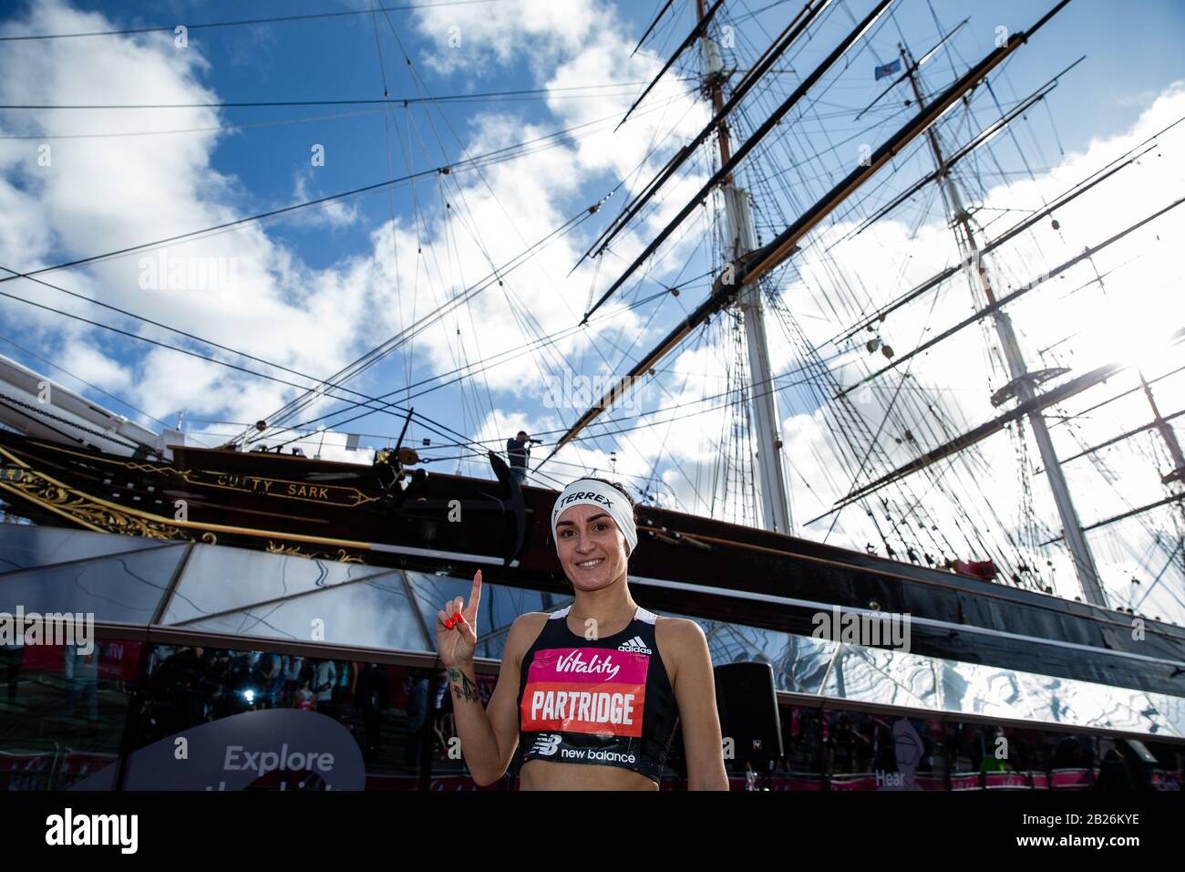 Lily Partridge after winning the women's races during the Vitality Big ...