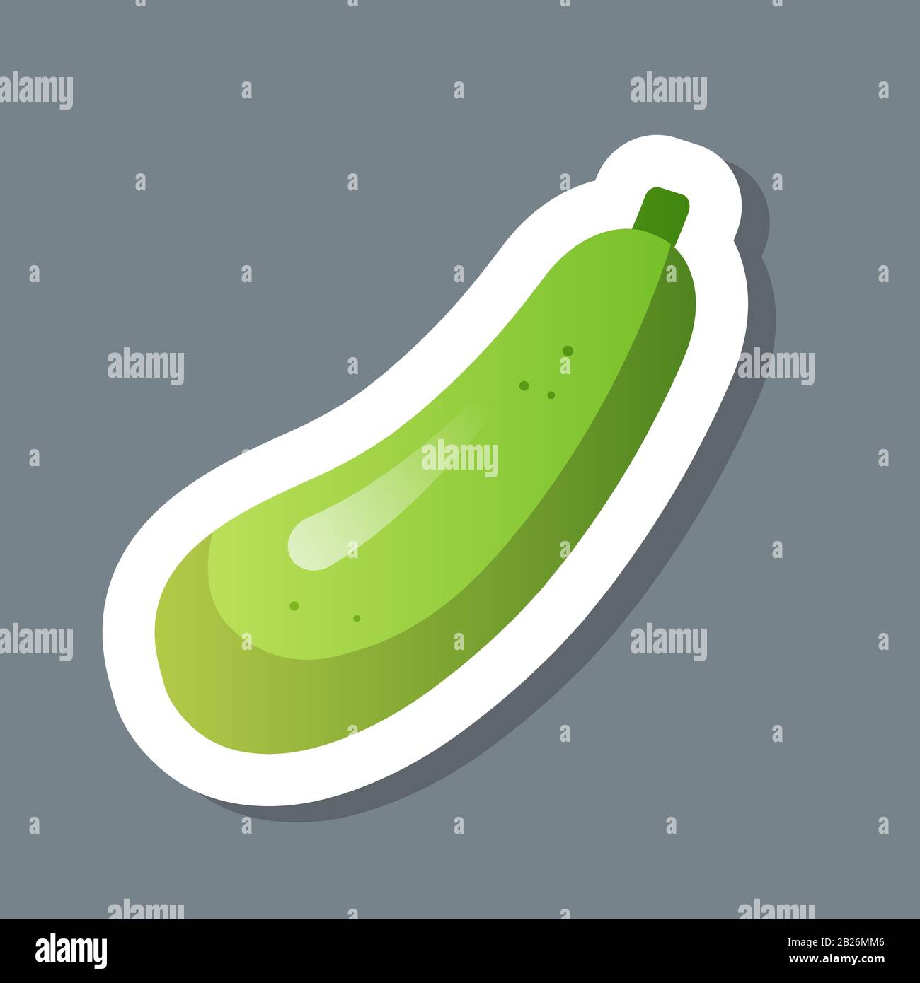 fresh green squash zucchini courgette sticker tasty vegetable icon ...