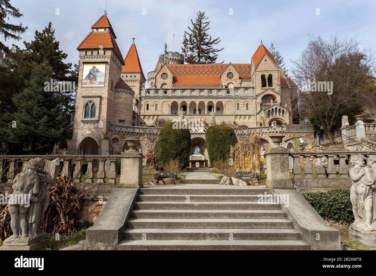 Bory Castle in Szekesfehervar, Hungary. Former home of the sculptor and ...