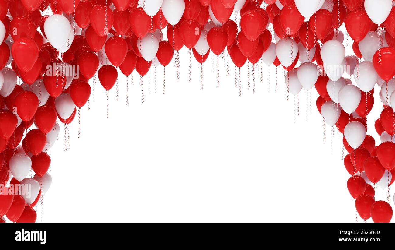 White and red party balloons isolated on white background Stock Photo ...