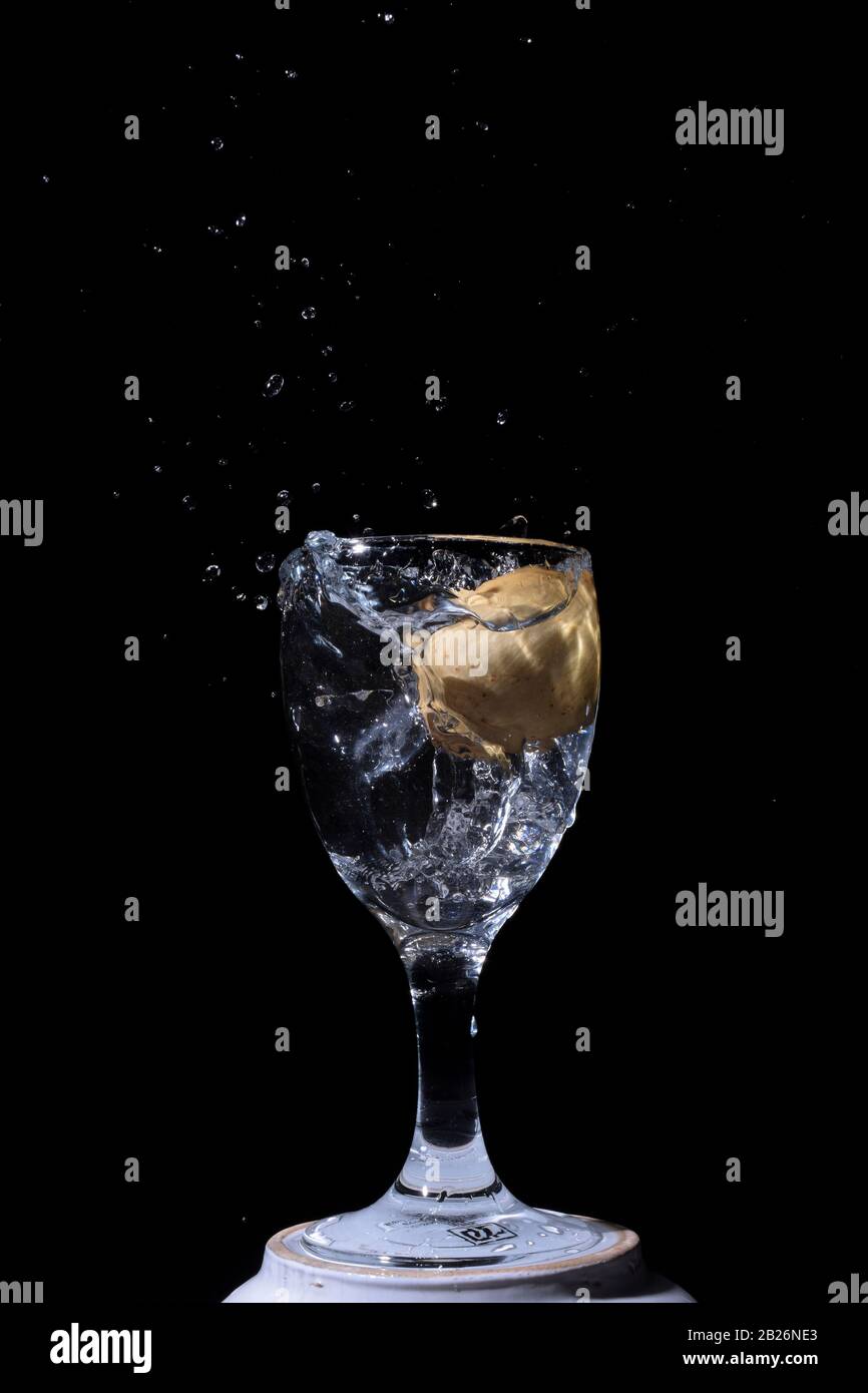 Freeze Water droplets on the glass isolated by black background Stock ...