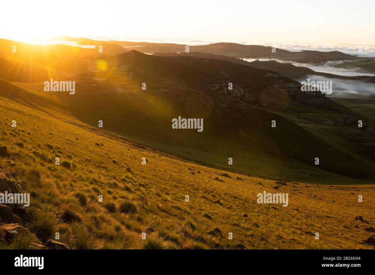 Sunrise, Sehlabathebe National Park, Lesotho Stock Photo - Alamy