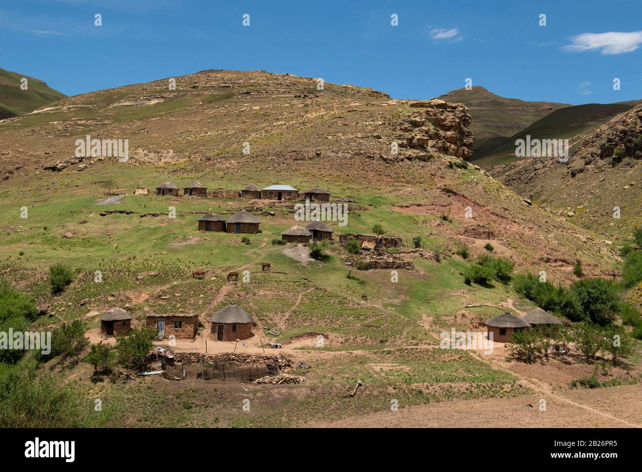 Village scene near Quthing, Lesotho Stock Photo - Alamy