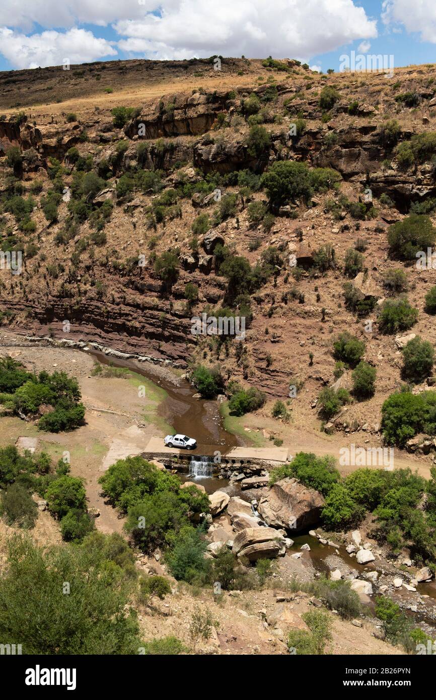 4x4 crossing the Makoae River, Southern Lesotho Stock Photo - Alamy