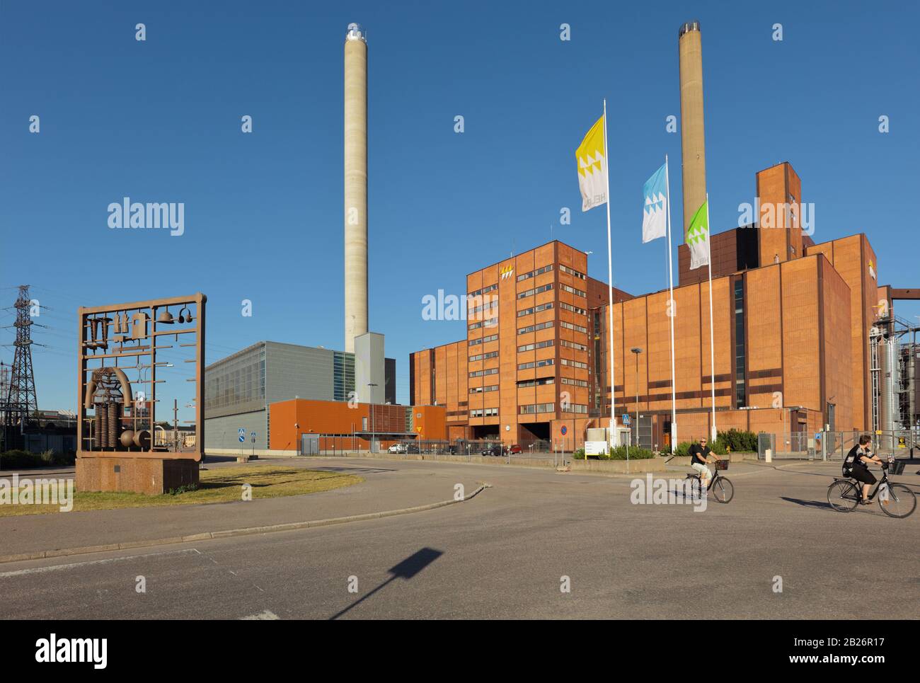 Helsinki, Finland - July 16, 2017: Installation at Hanasaari power ...