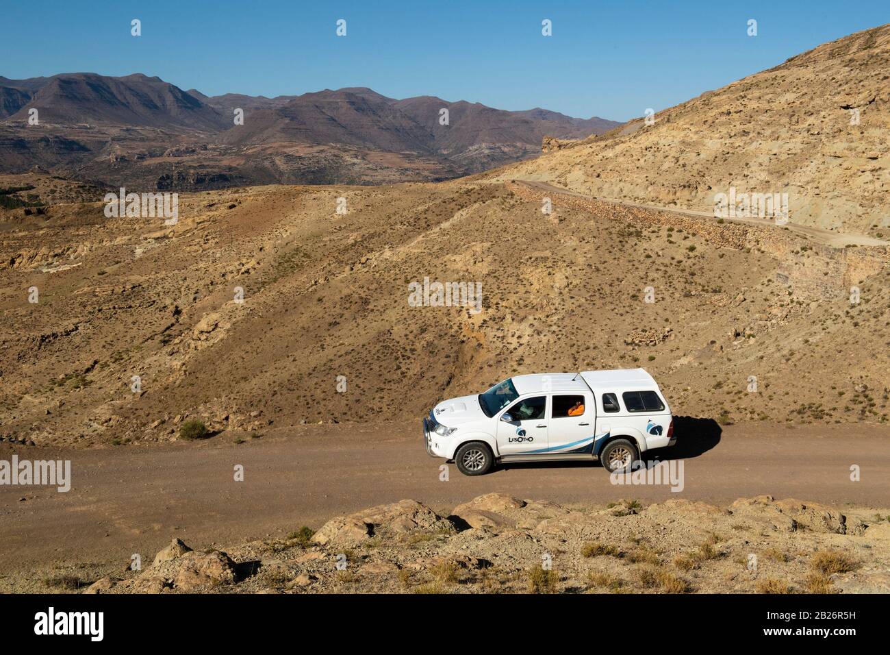 Road to the Tsatsane bushman paintings, Sebapala River Valley, Lesotho ...
