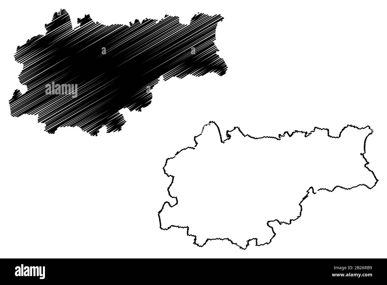 Krakow City (Republic of Poland) map vector illustration, scribble ...