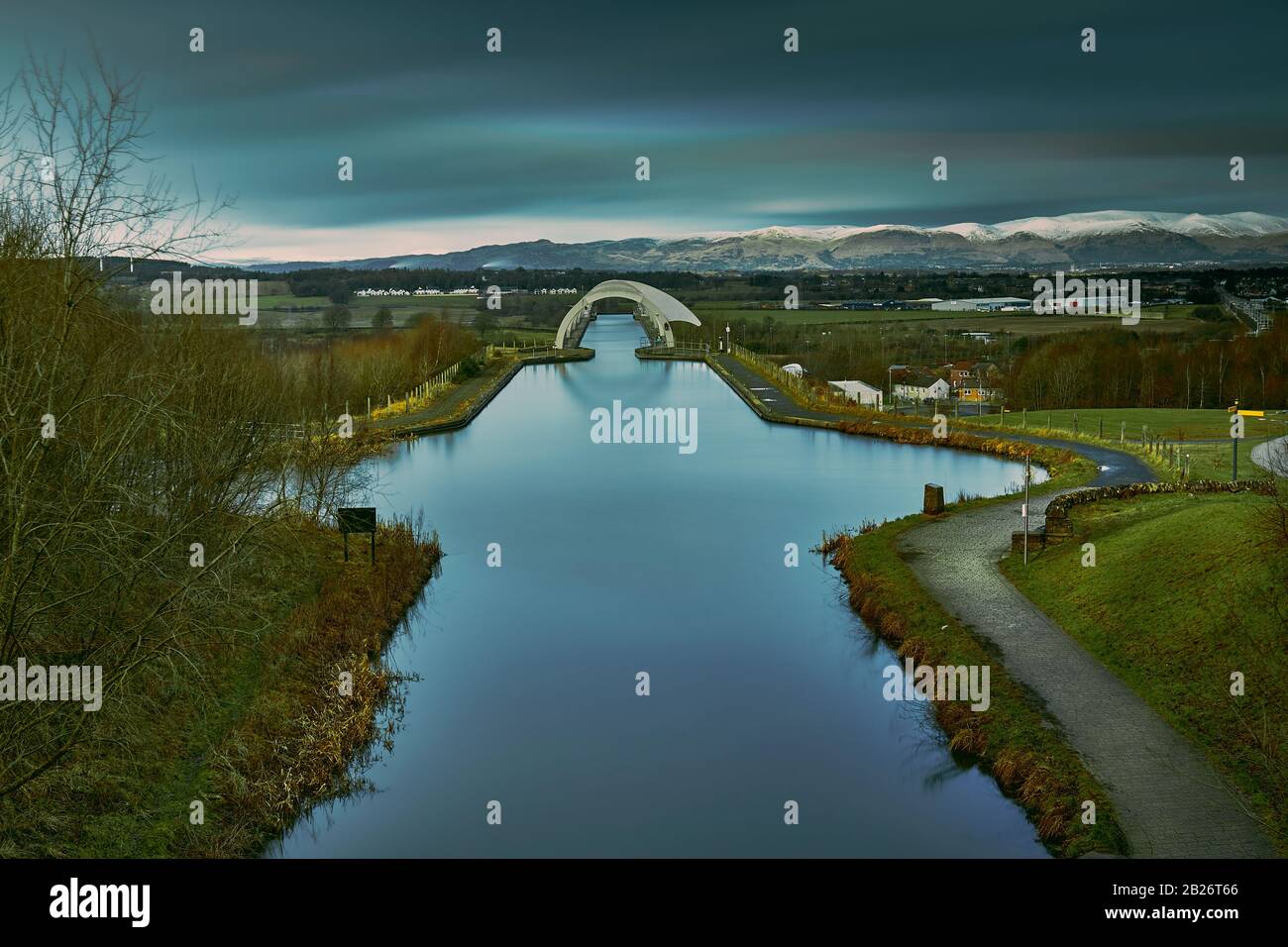 The Falkirk Wheel from the Union Canal tunnel Stock Photo - Alamy