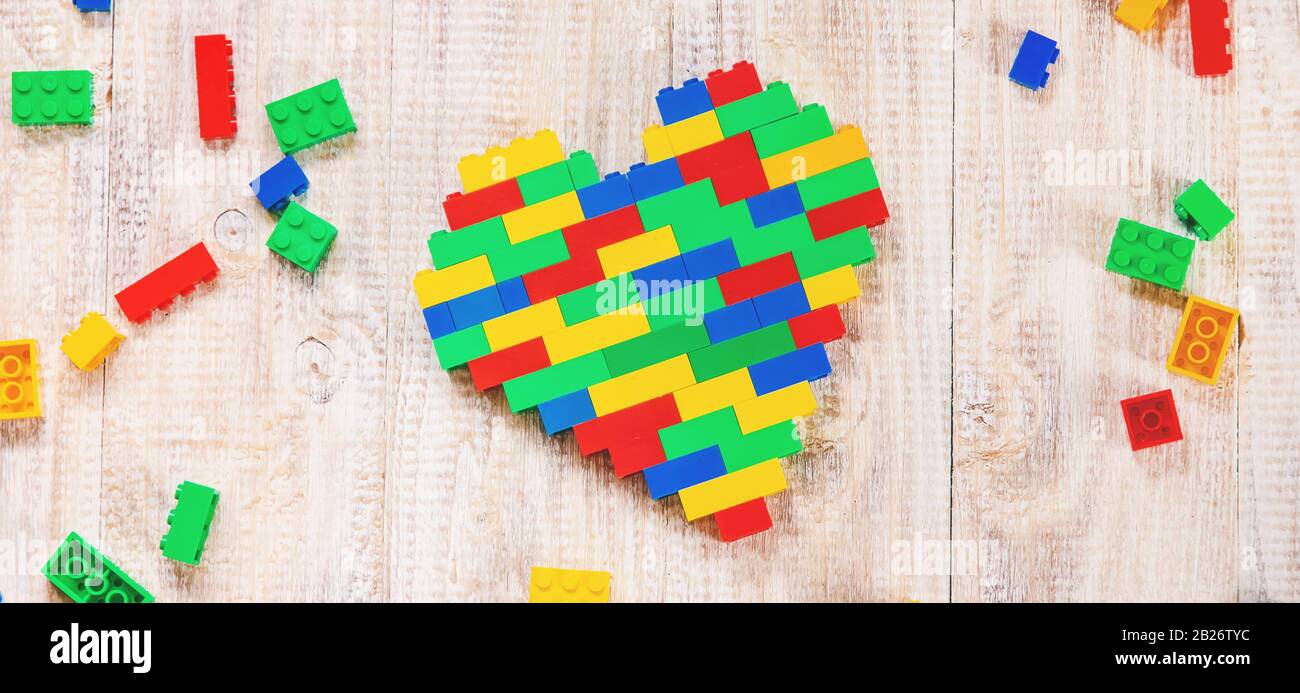 Build a designer Lego heart. Selective background. Play Stock Photo - Alamy