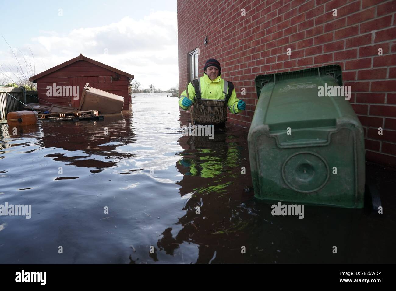 Rescue workers in the flooded village of east cowick hi-res stock ...