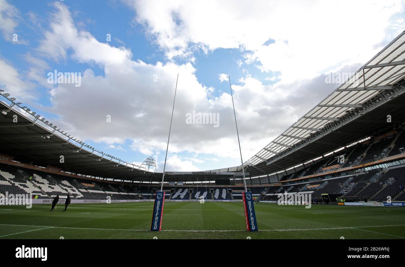 A general view of the KCOM Stadium ahead of the Super League match ...