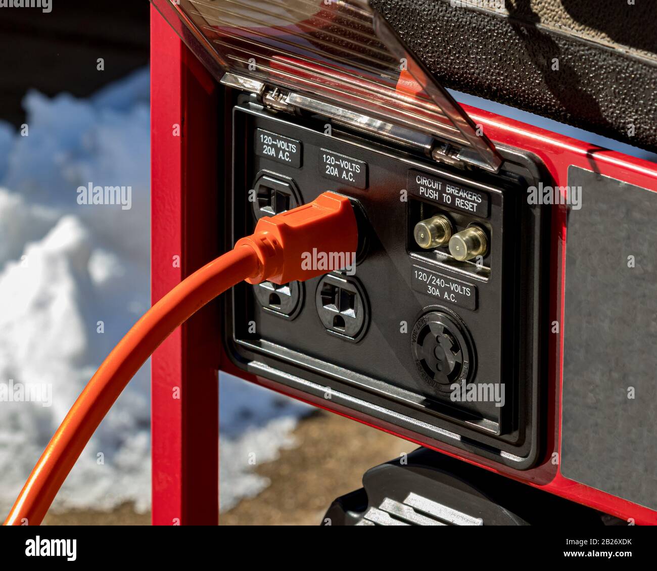 Portable emergency power electricity generator with power cord. Concept ...