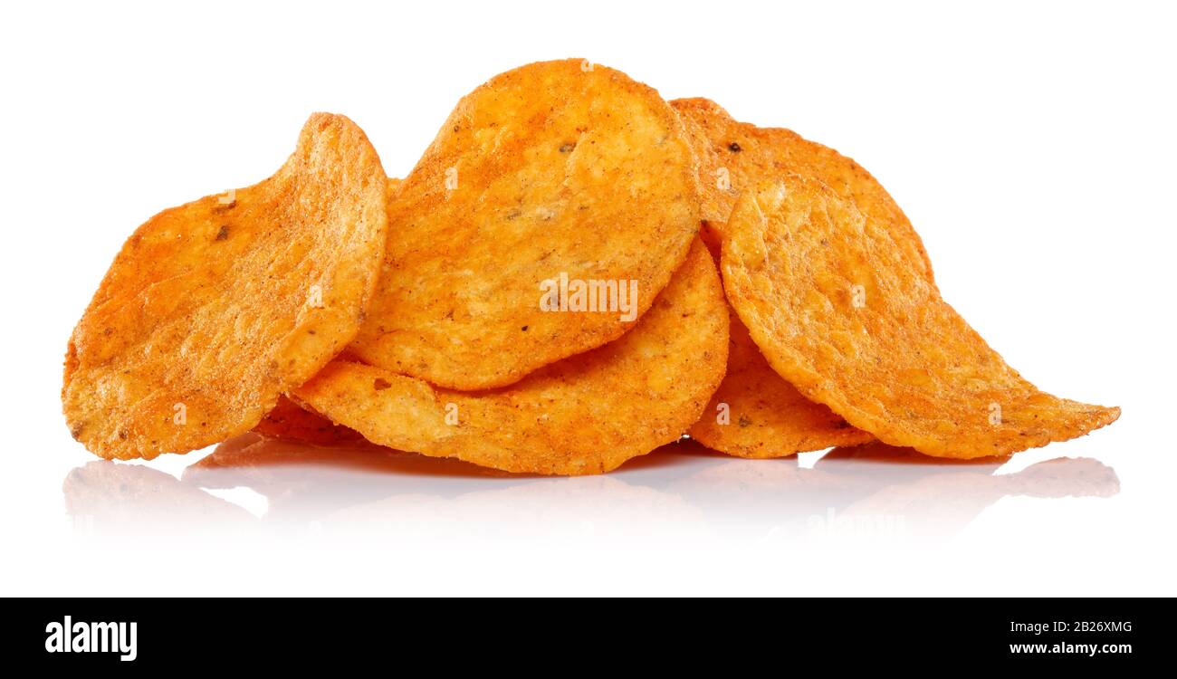 Heap of corn chips isolated on white background Stock Photo - Alamy