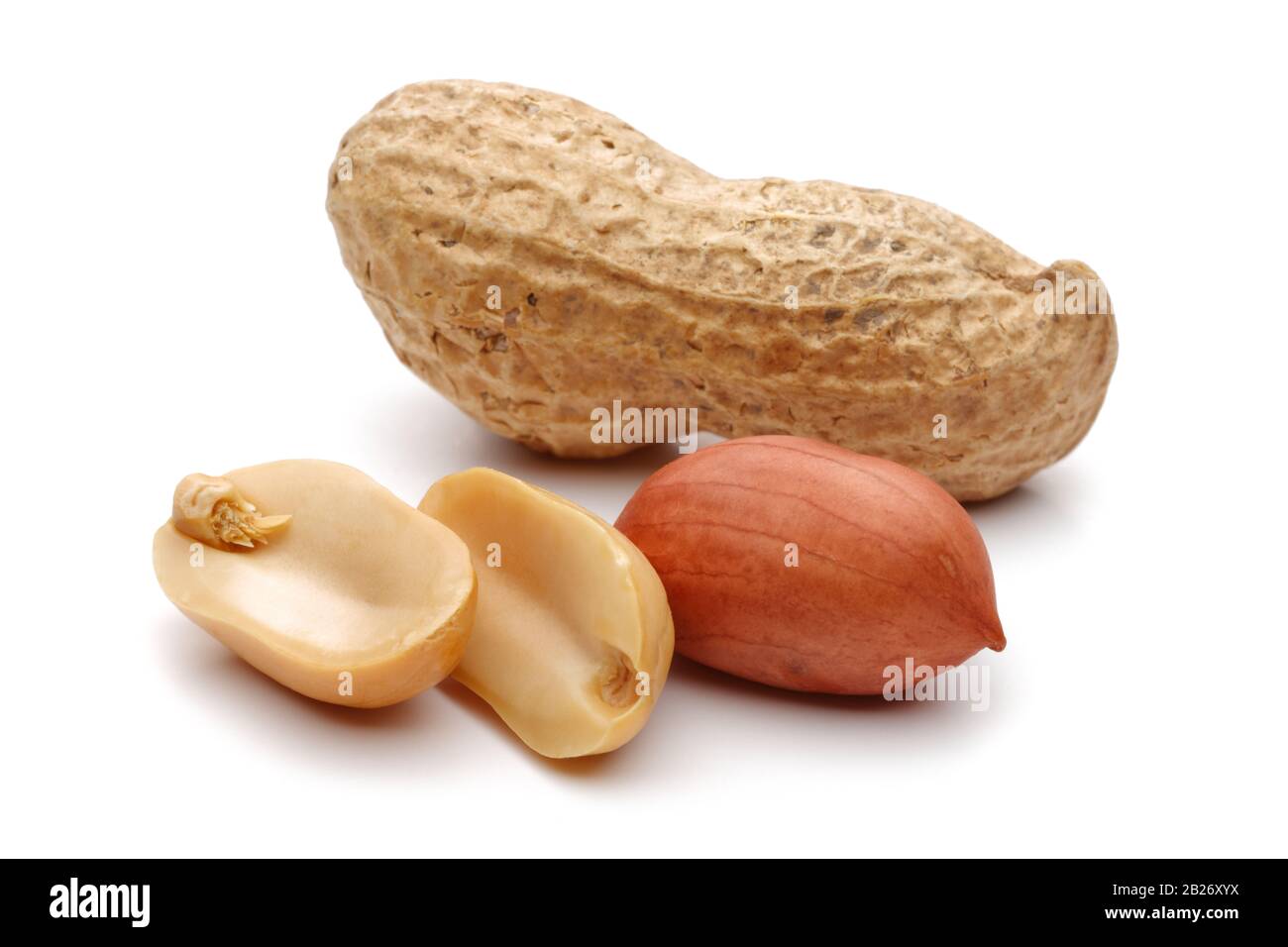 Peanuts isolated on white background, macro shot Stock Photo - Alamy