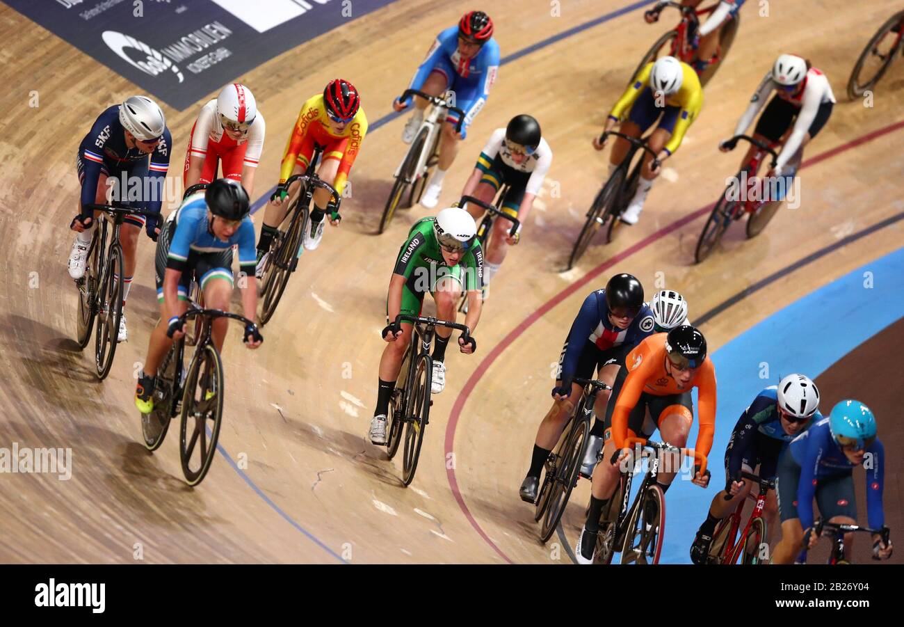 Ireland's Alice Sharpe (centre) in the Women's Point race during day ...