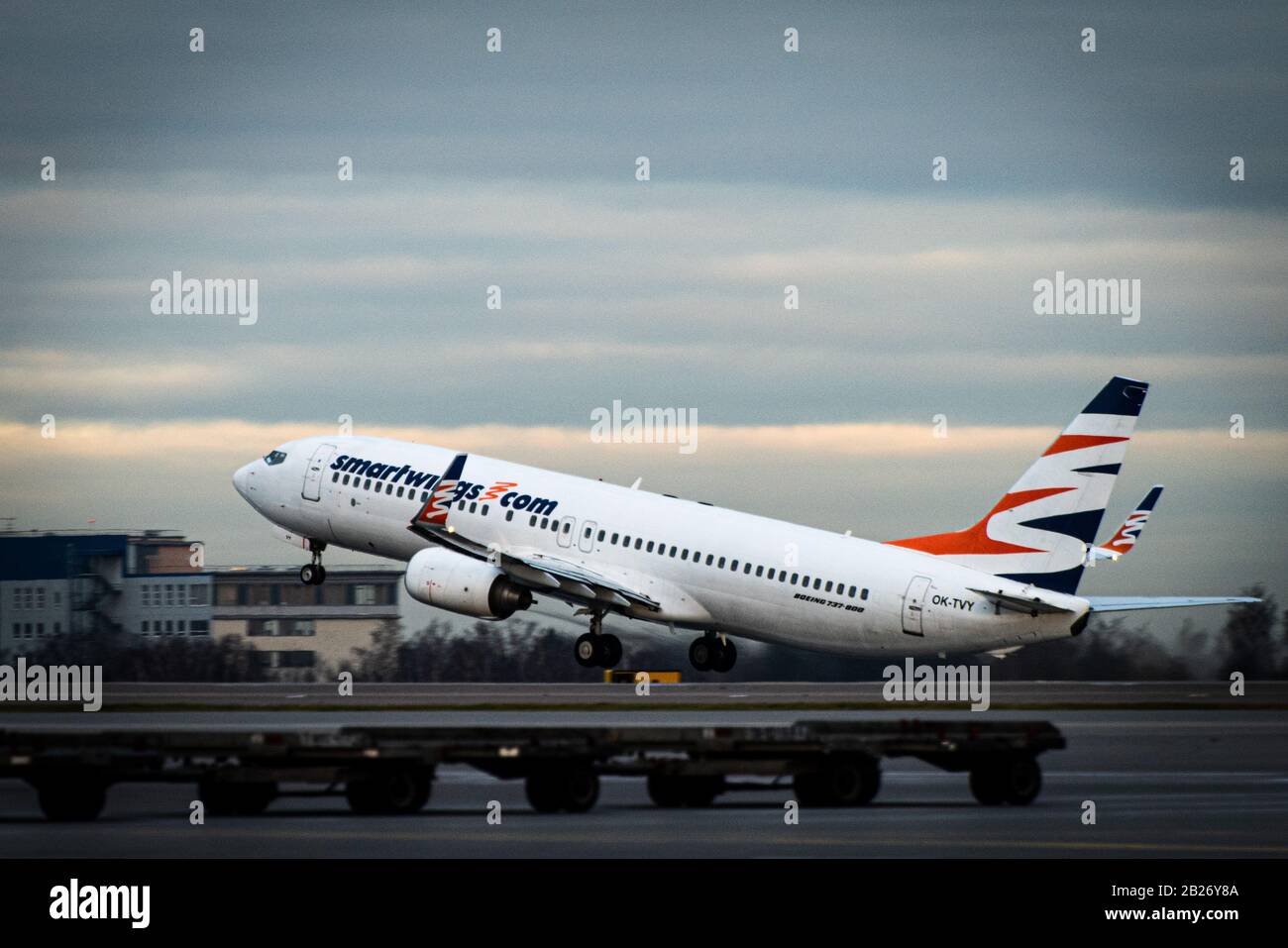 October 29, 2019, Moscow, Russia. Plane Boeing 737-800 Smartwings ...