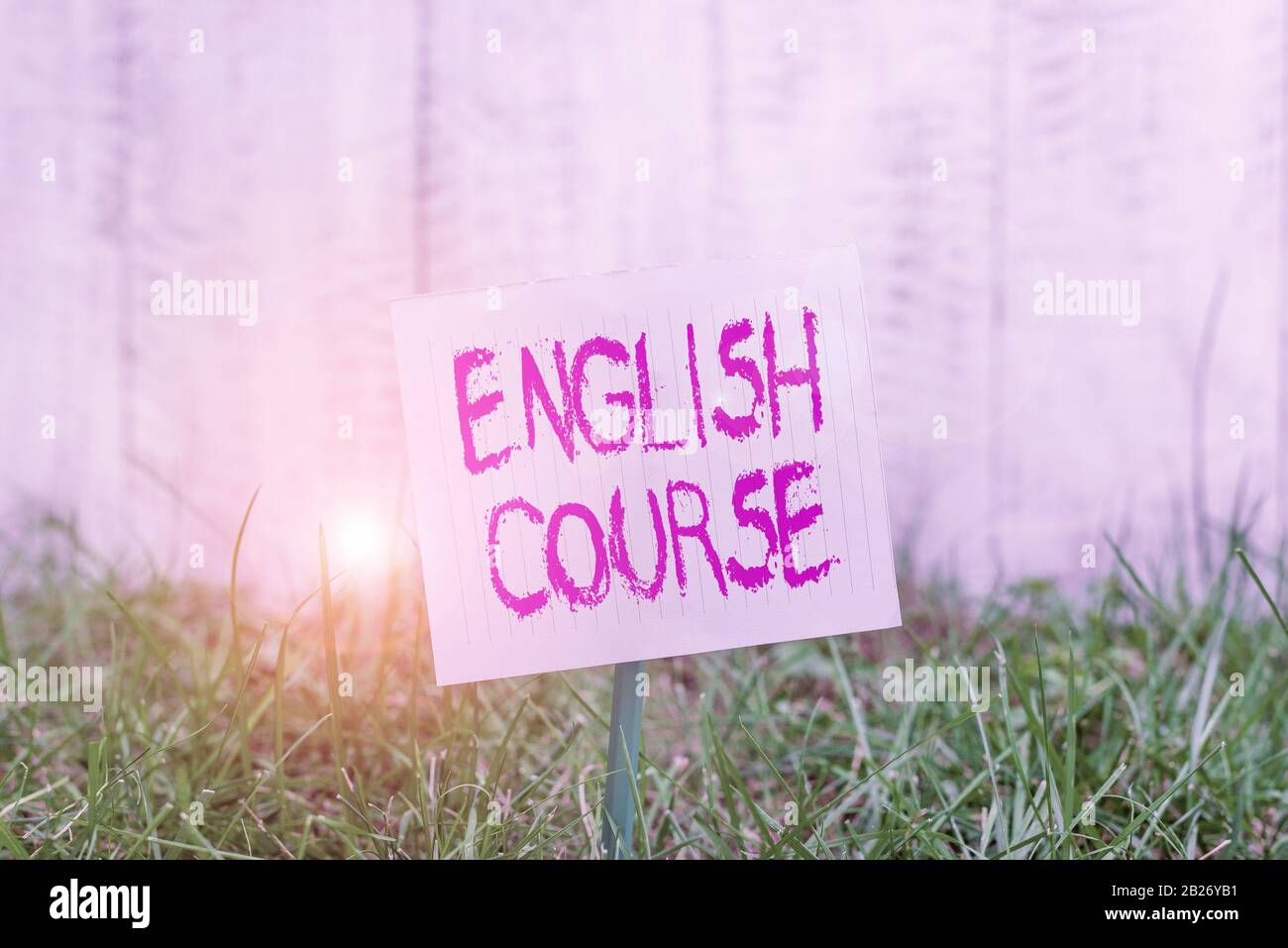 Text sign showing English Course. Business photo showcasing courses ...