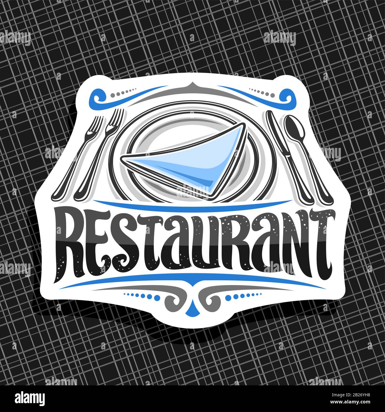 Vector logo for Restaurant, decorative retro sign board with ...