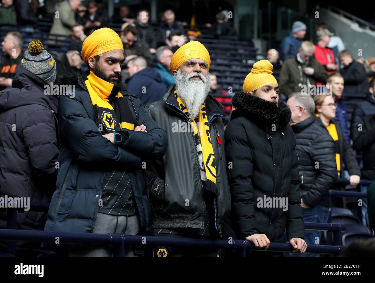 Wolverhampton Wanders fans in the stands before the Premier League ...