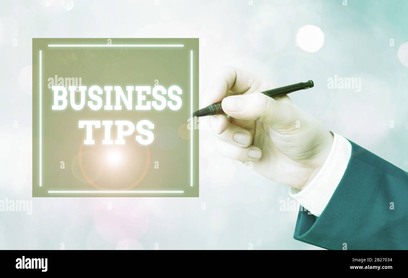 Conceptual hand writing showing Business Tips. Concept meaning tricks ...