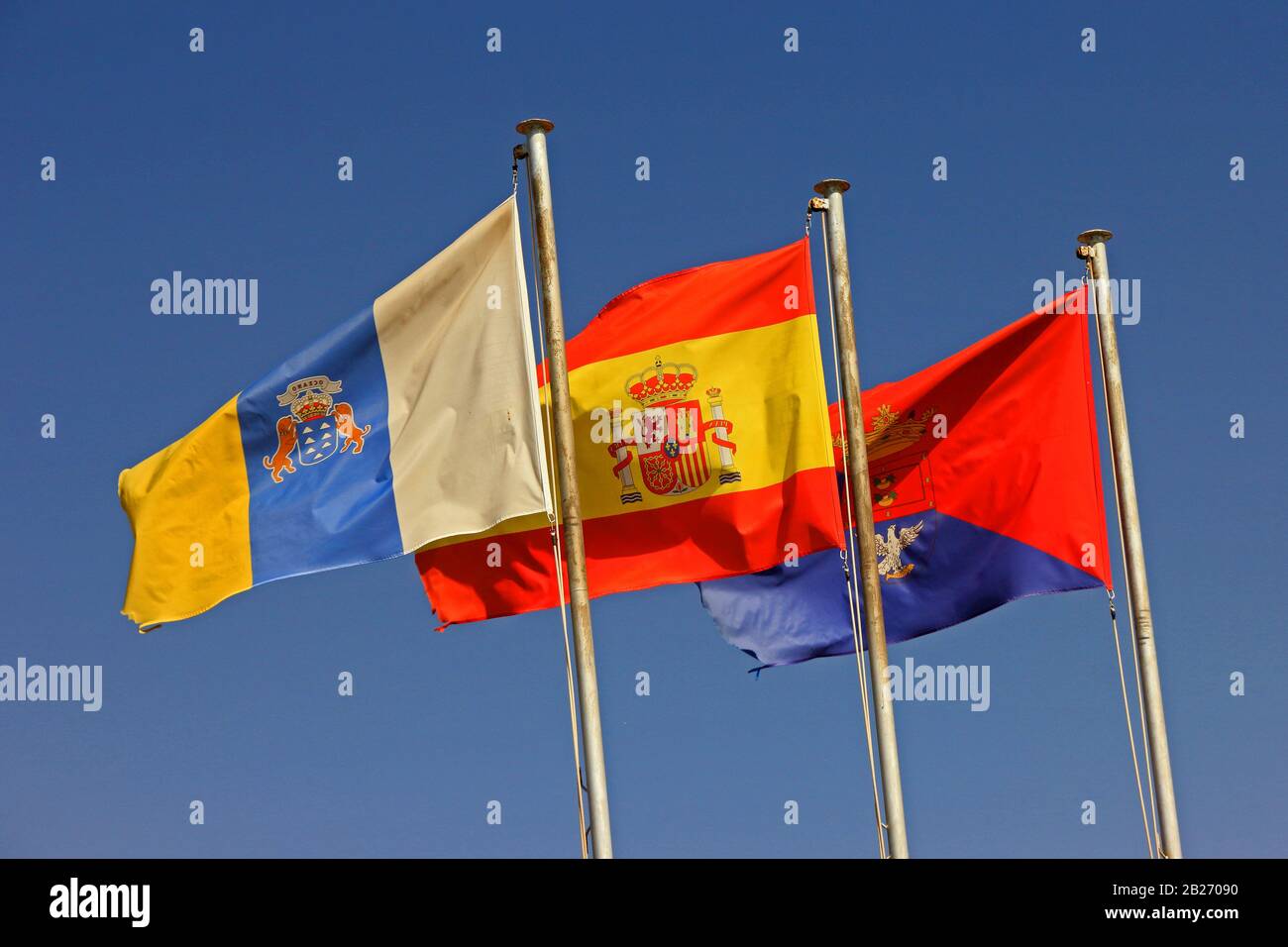 Flying the flags of the canary islands and spain hi-res stock photography and images - Alamy