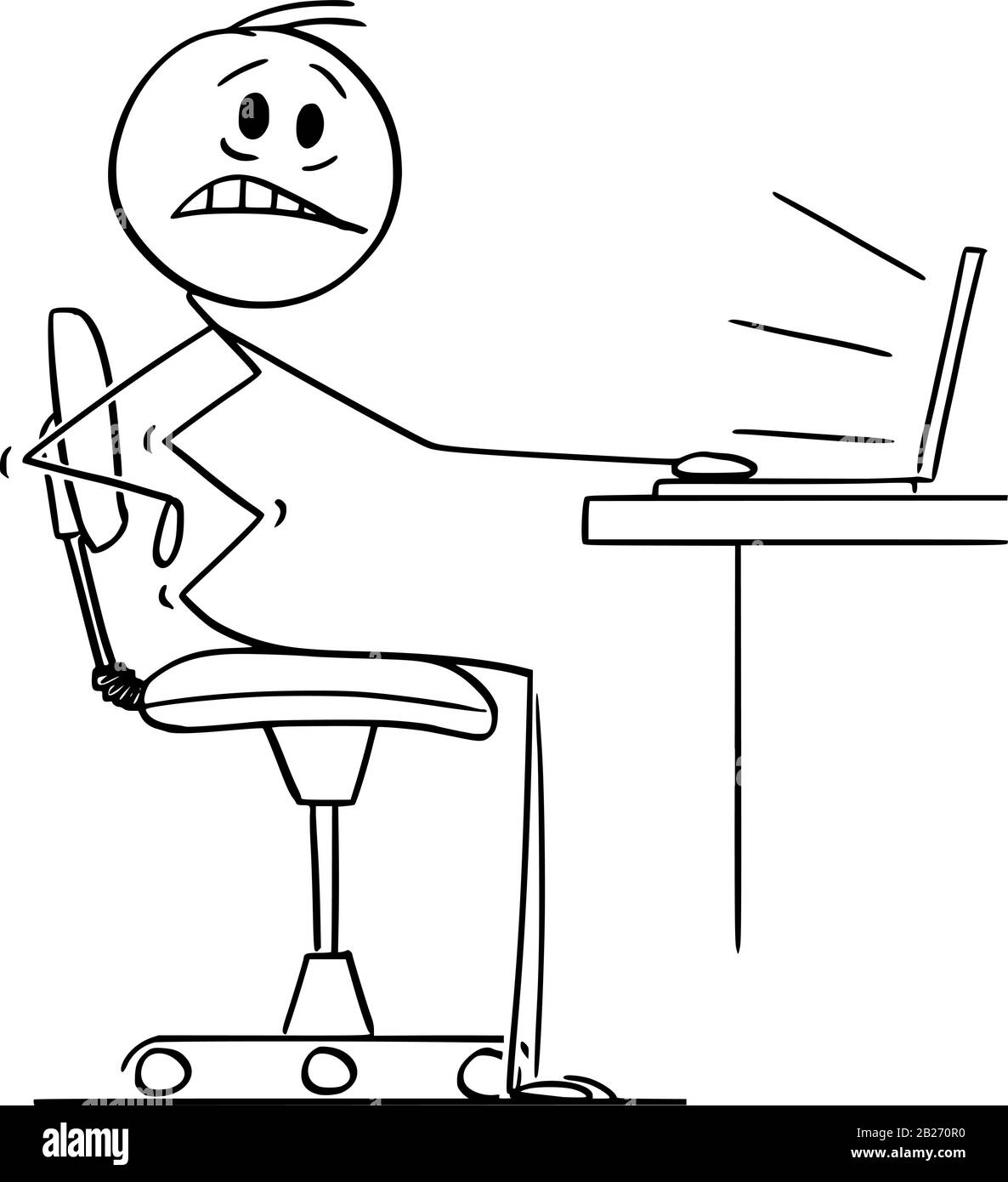 Back pain office work Cut Out Stock Images & Pictures - Alamy