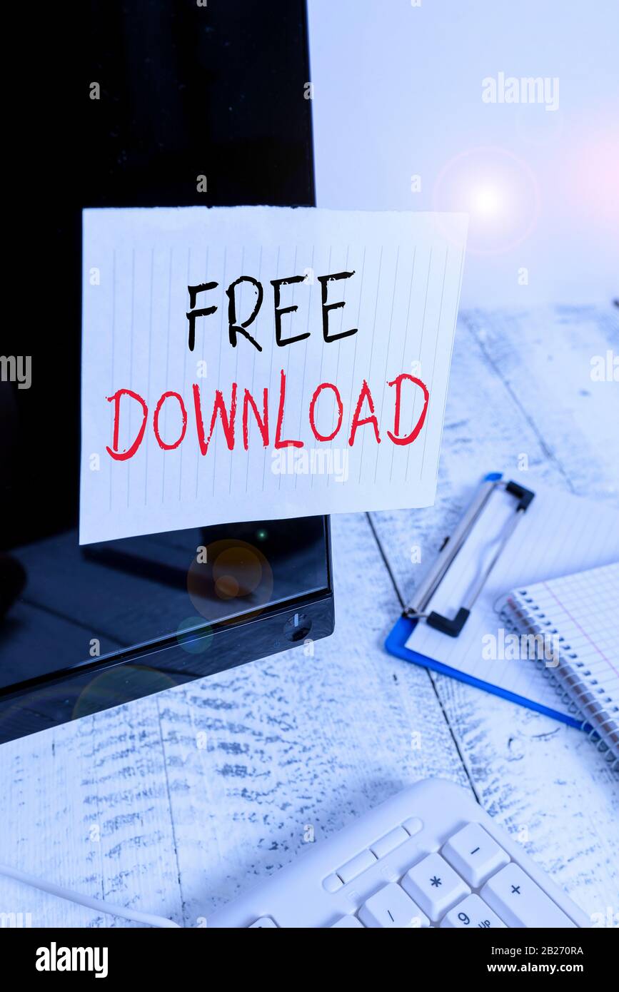 Writing note showing Free Download. Business concept for copy or move ...