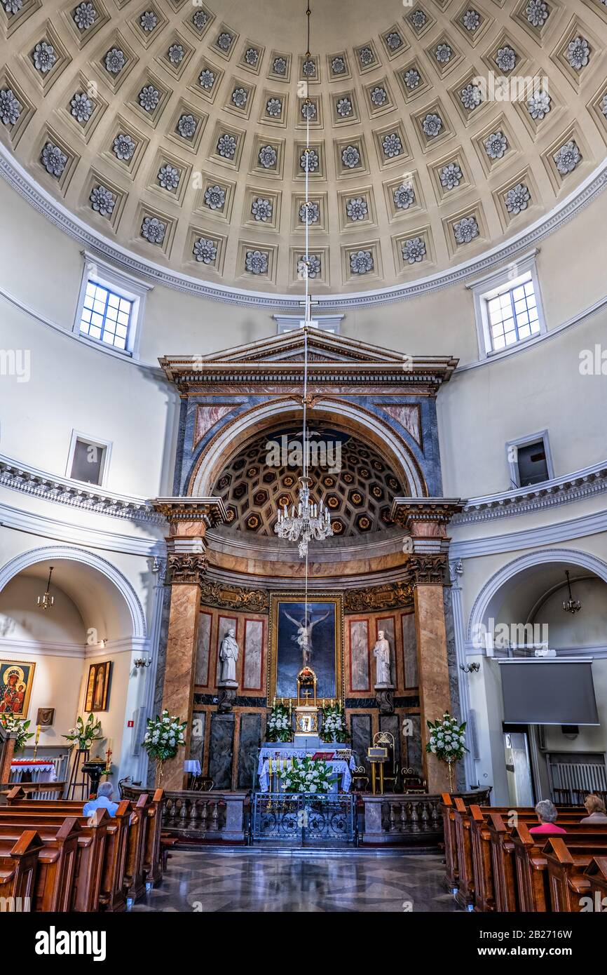 St. Alexander Church interior on Three Crosses Square in Warsaw, Poland ...