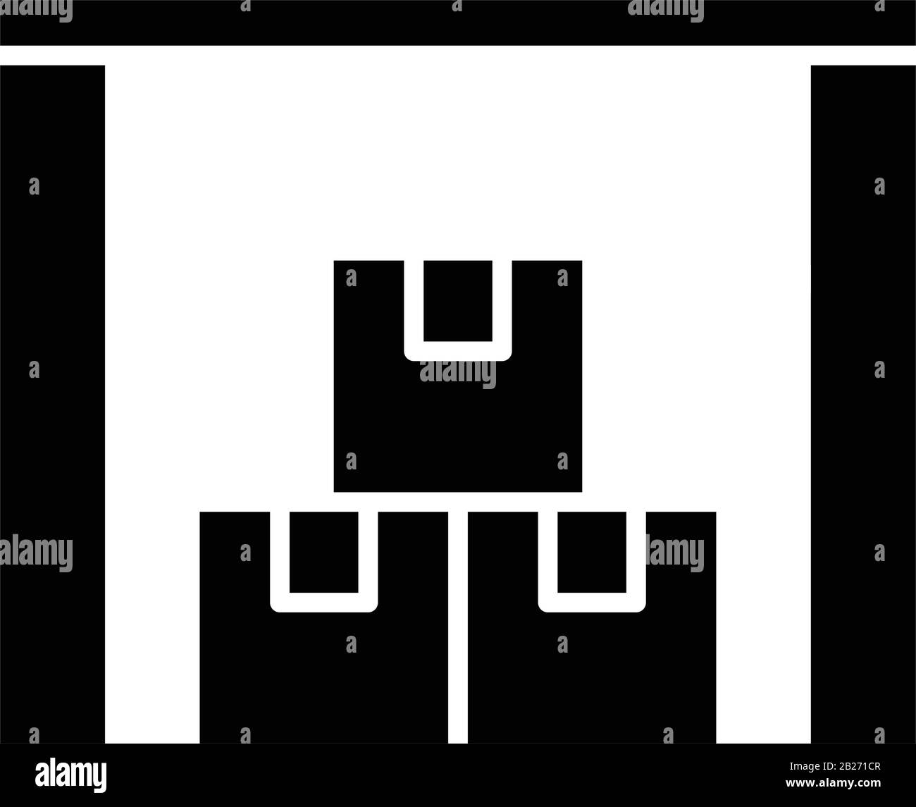 Goods storage area black icon, concept illustration, vector flat symbol ...