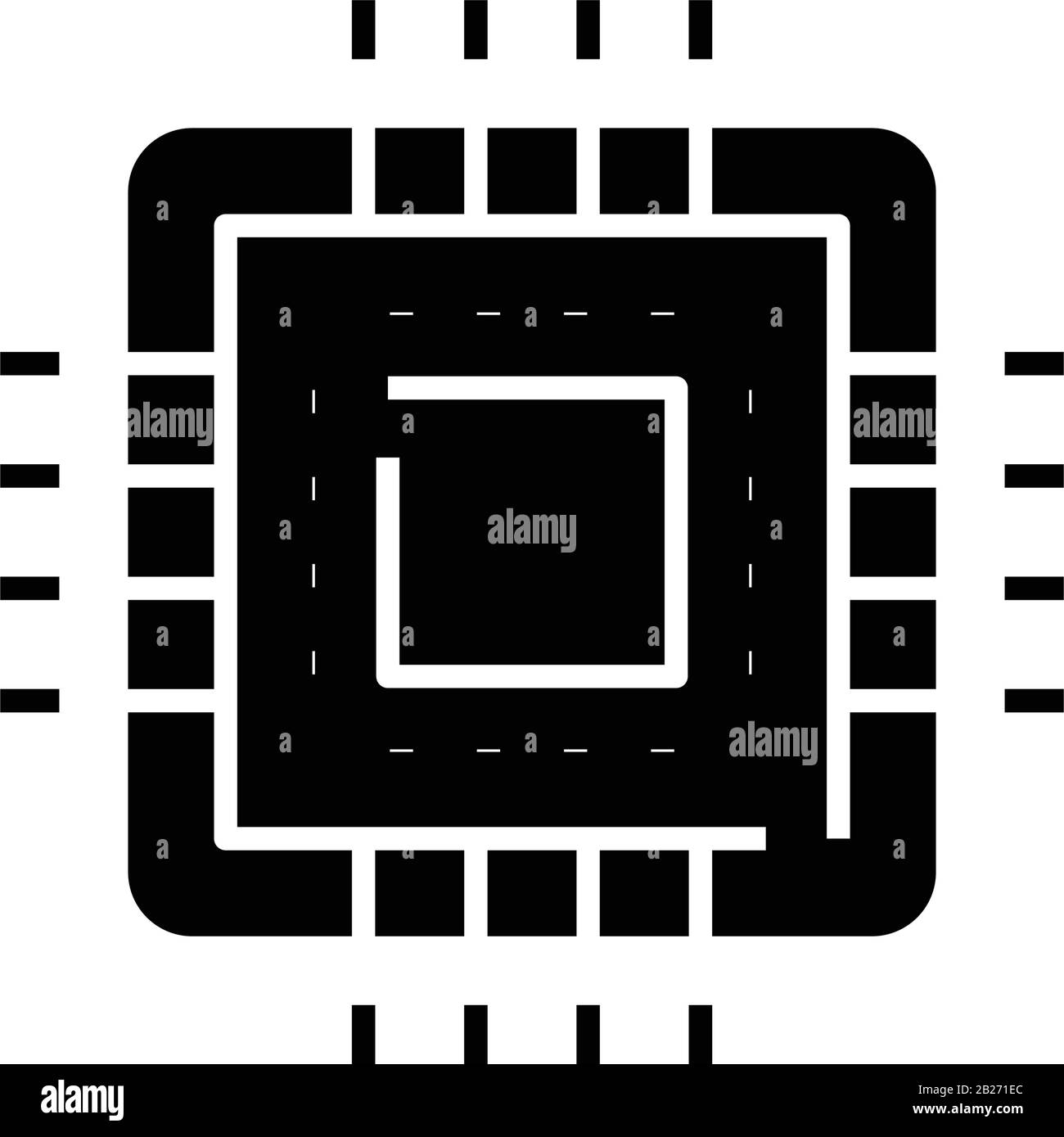 Gpu black icon, concept illustration, vector flat symbol, glyph sign ...